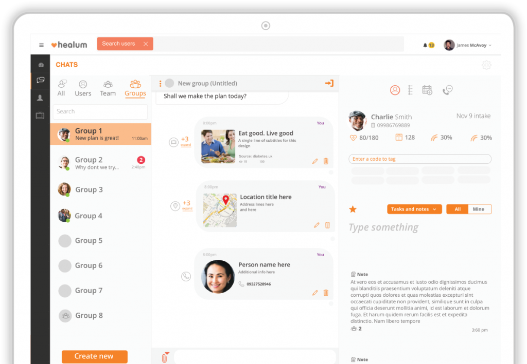 Software to support patient management - Healum