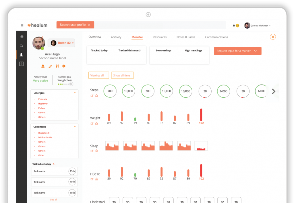 Software to support patient management - Healum
